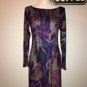 Nally & Millie | Dresses | Nally Millie Cold Color Paint Splatter Dress ...